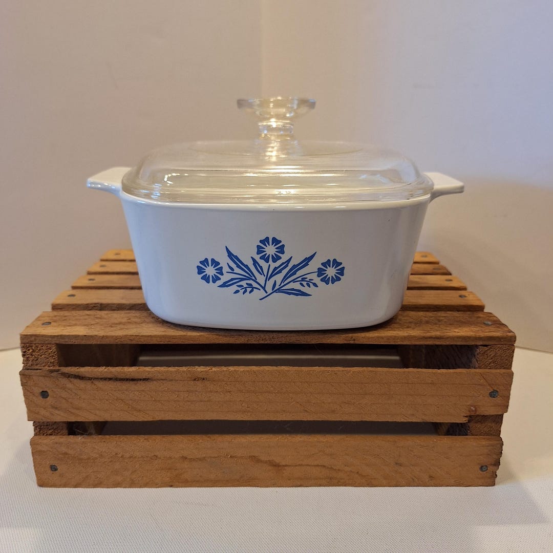 Vintage 1980s -- Corning Ware -- Blue Cornflower -- Embossed Stamp -- A ...