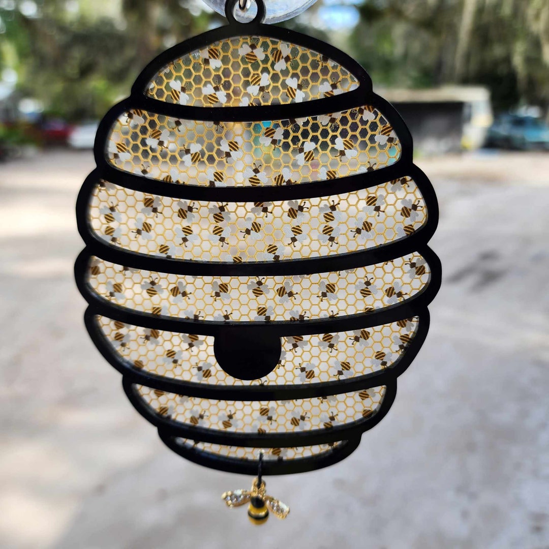 Acrylic Bee Hive Suncatcher WITH BEE - Etsy