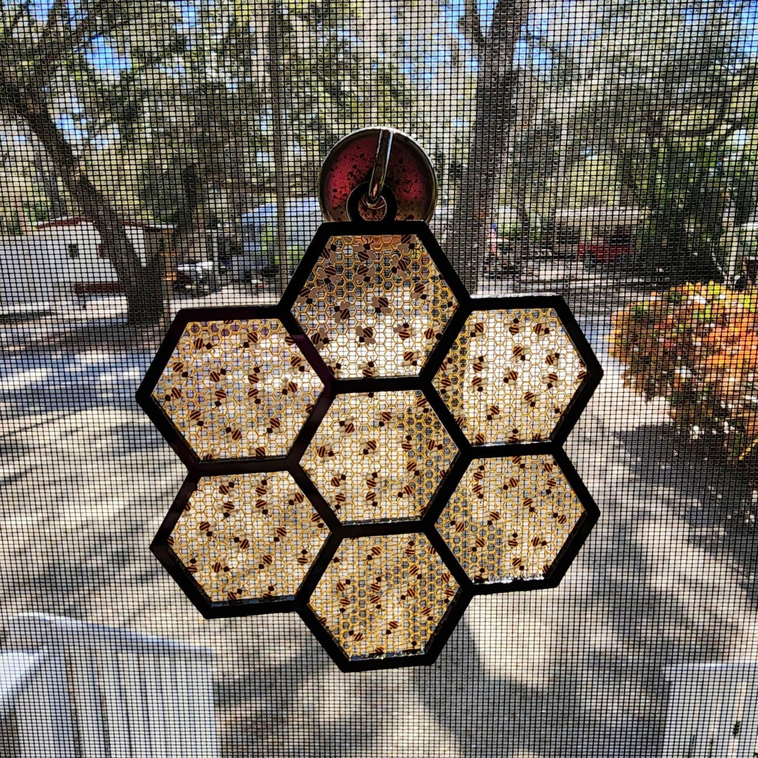 Acrylic Honeycomb Bee Suncatcher - Etsy