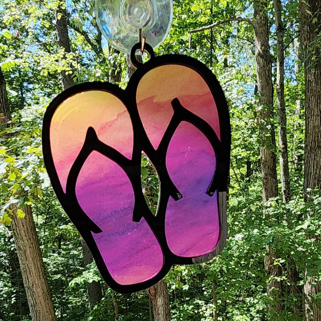 Acrylic Sunset Flip Flop Suncatcher - Etsy