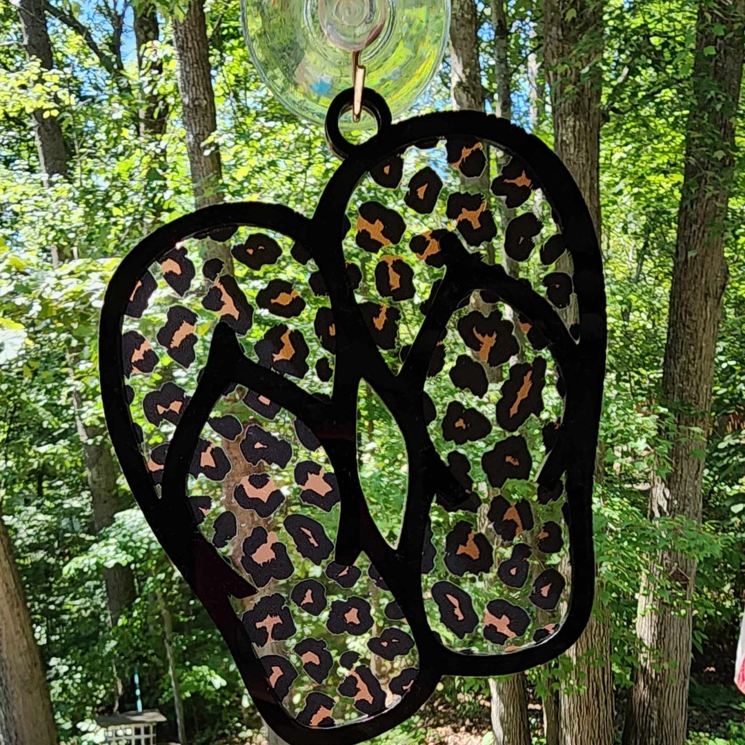 Acrylic Leopard Print Flip Flop Suncatcher - Etsy