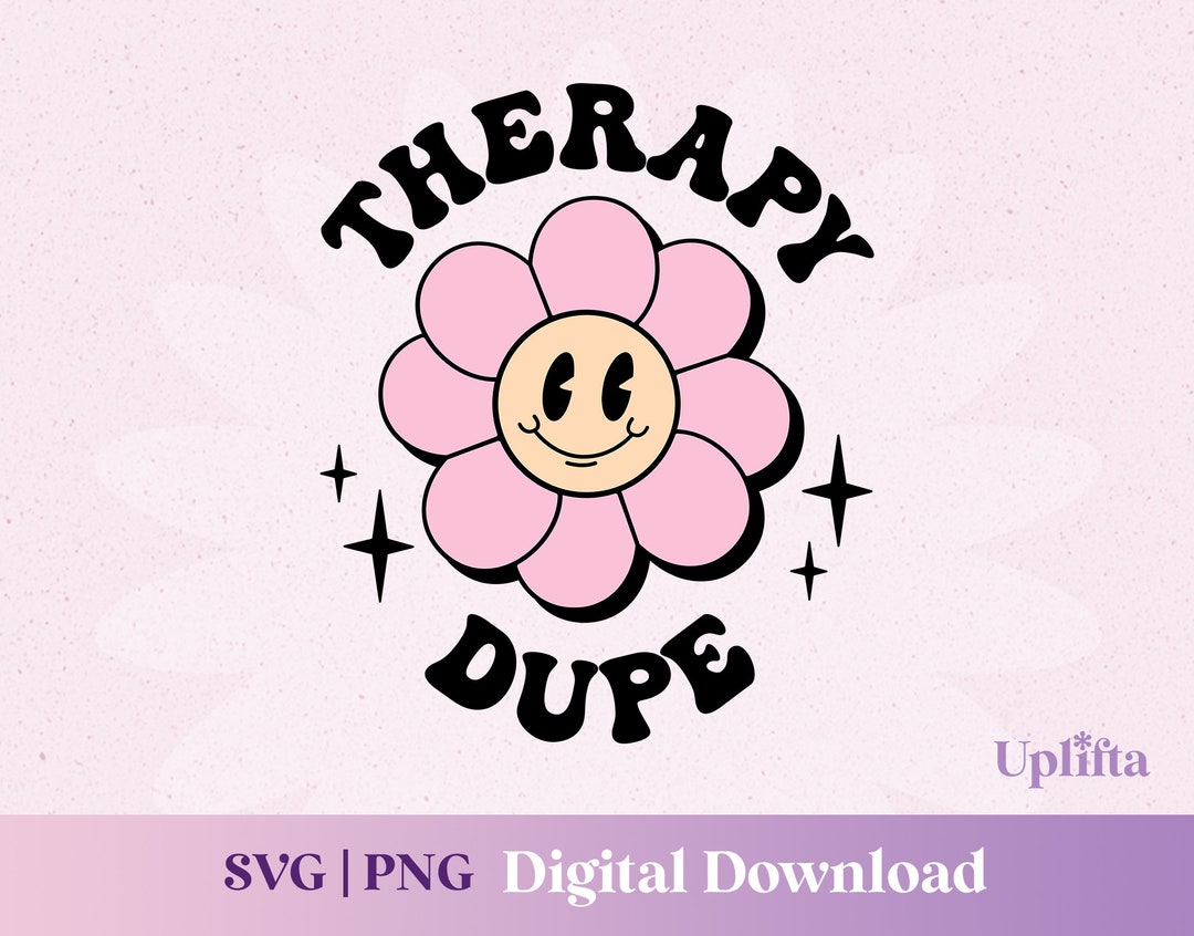 Pink Retro Daisy Flower Svg, Therapy Dupe Anxiety Svg Png Clipart - Etsy