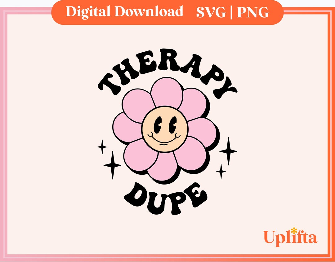 Pink Retro Daisy Flower Svg Therapy Dupe Anxiety Svg Png - Etsy
