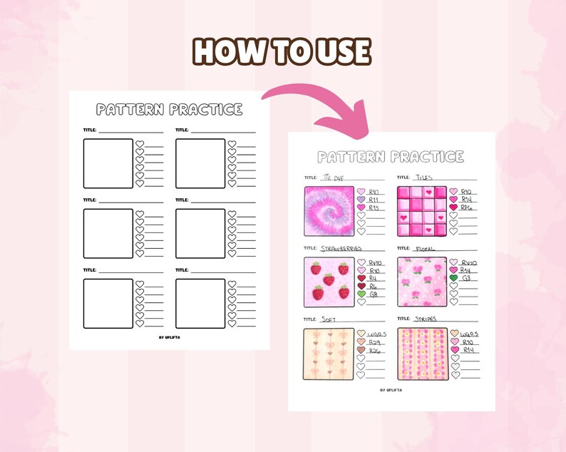 Coloring Pattern Practice Pages, Tracker Code Color Swatch Charts ...