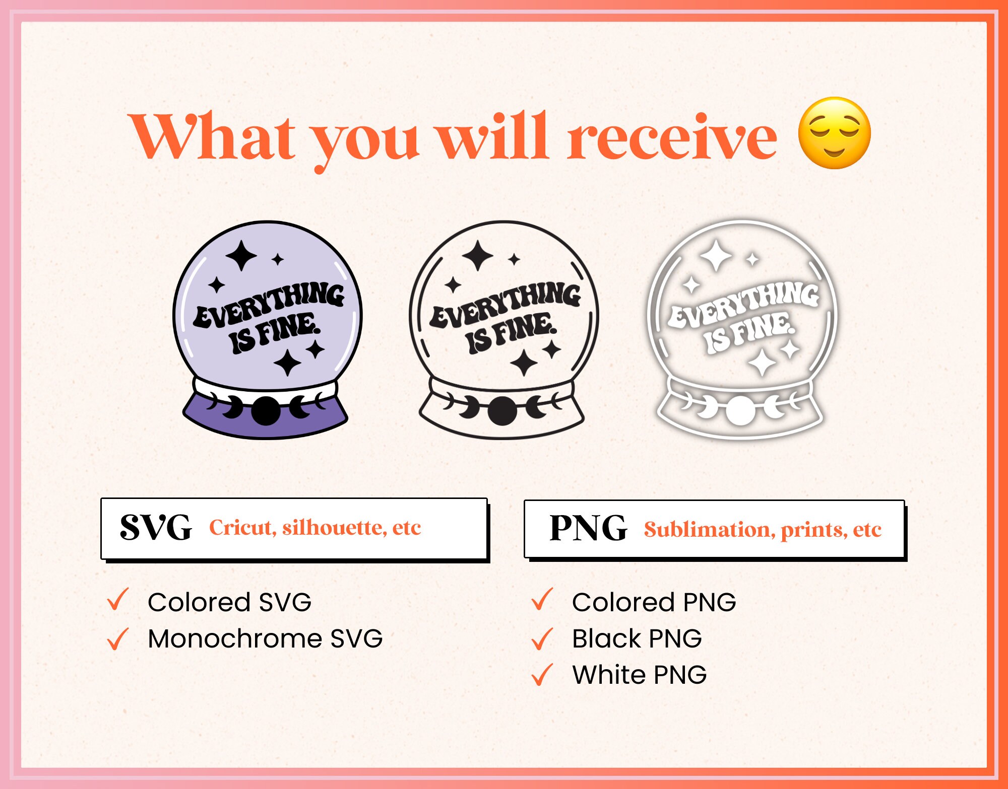 Crystal Ball With Moon Phases Svg, Witchy Cute Fortune Teller Png ...