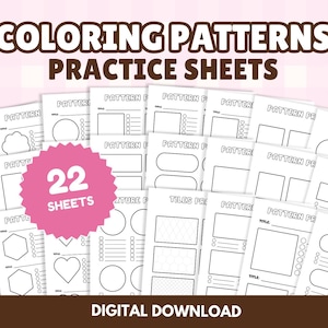 Coloring Pattern Practice Pages, Tracker Code Color Swatch Charts ...