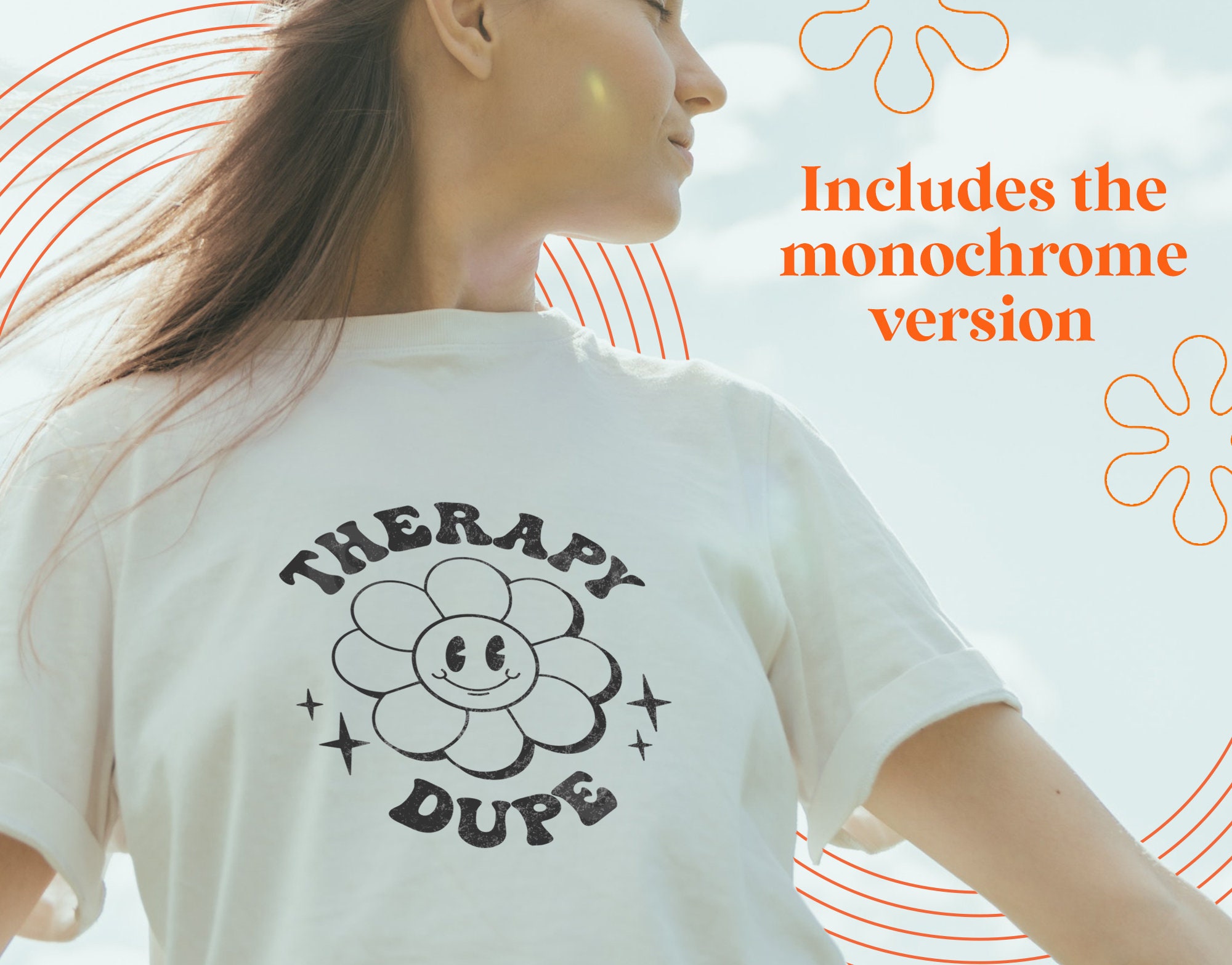 Pink Retro Daisy Flower Svg, Therapy Dupe Anxiety Svg Png Clipart - Etsy