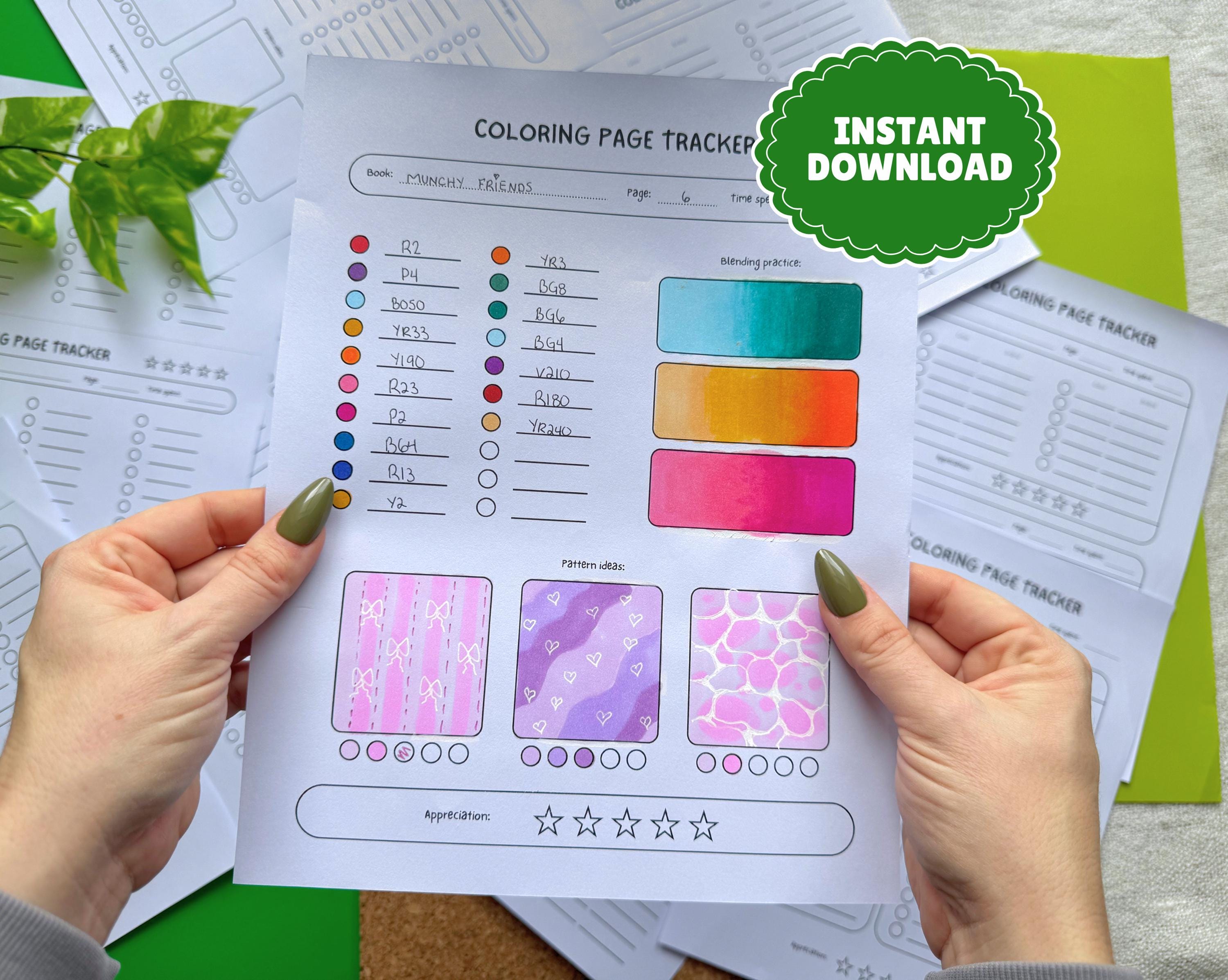 Coloring Companion: Page Tracker, Swatch Template and Marker Blending ...