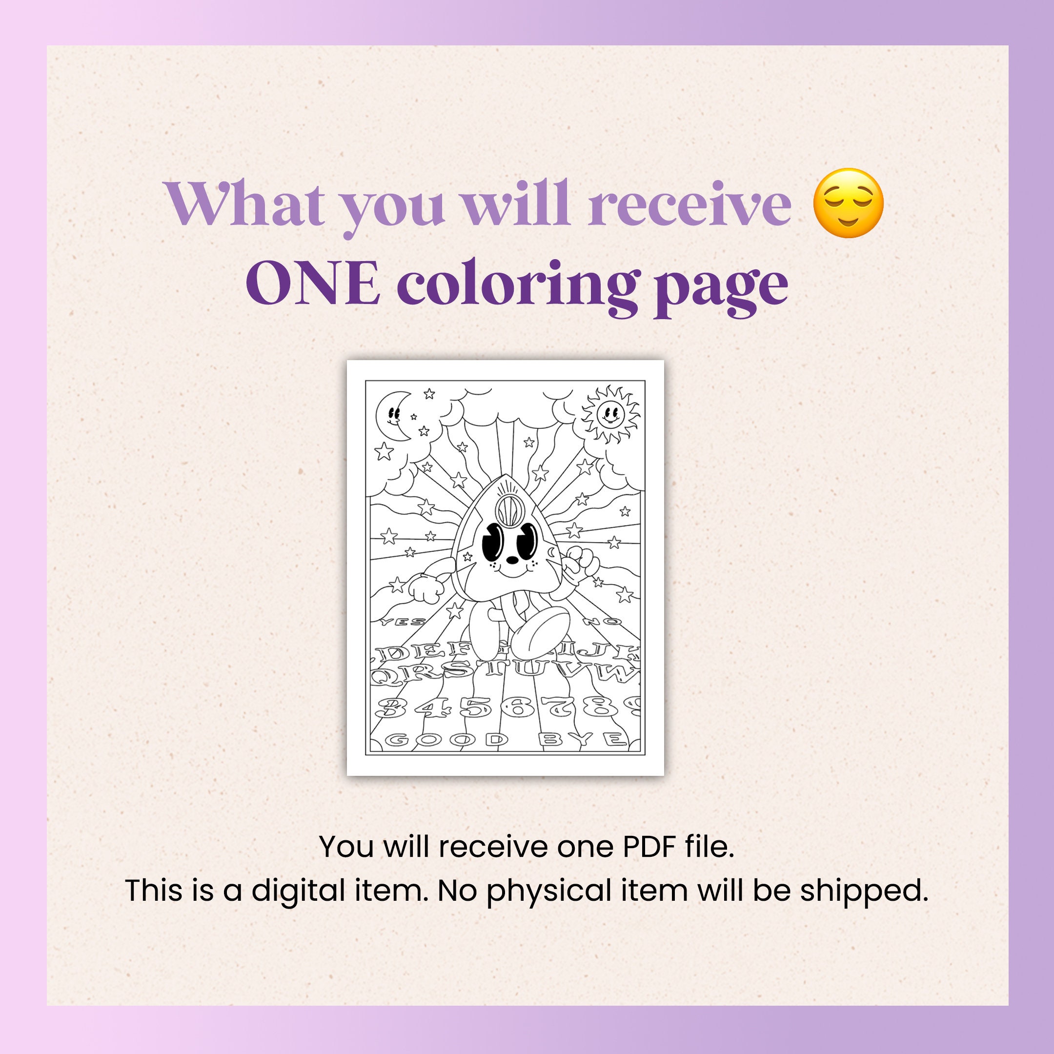 Single Printable Coloring Page - Spooky Cute Planchette, Halloween ...
