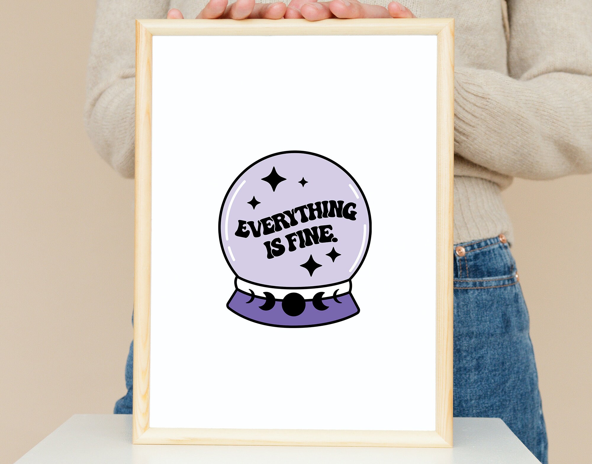 Crystal Ball With Moon Phases Svg, Witchy Cute Fortune Teller Png ...