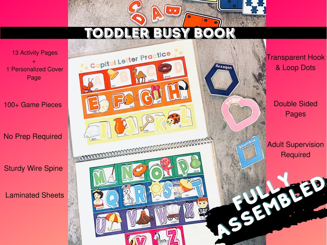 Toddler Busy Book, Fully Assembled Toddler Busy Binder, Homeschool ...