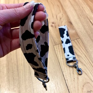 Cowprint Wristlet Keychain, Key Fob Cotton Fabric Trending Now Cowprint ...