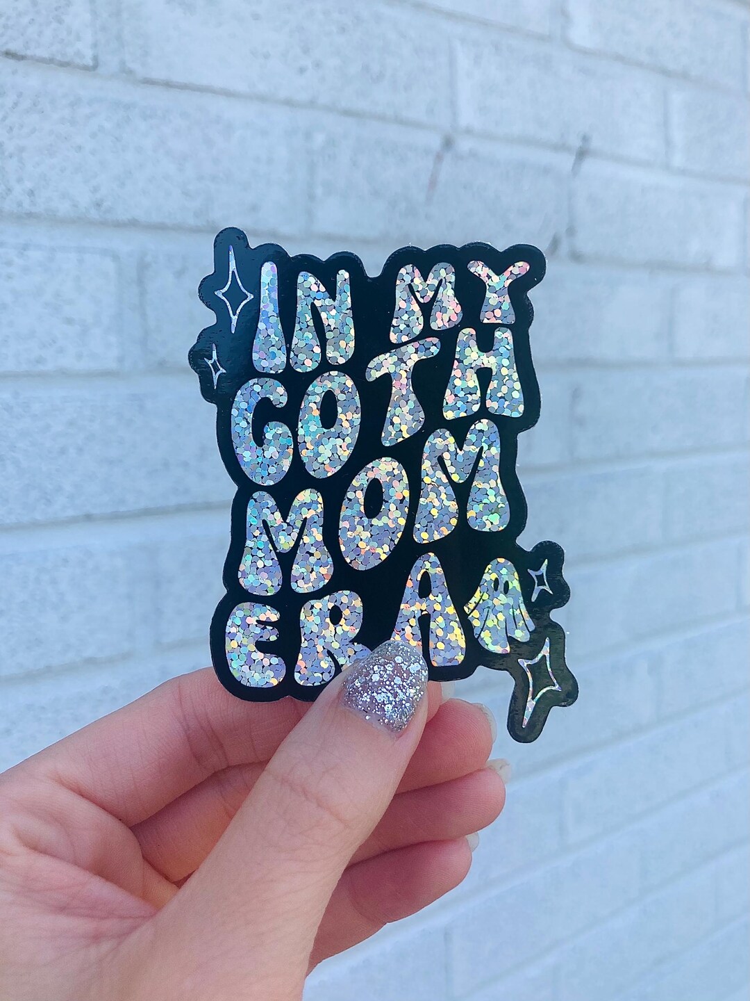Glitter Goth Mom Sticker, in My Goth Mom Era Sticker, Goth Mom Sticker ...