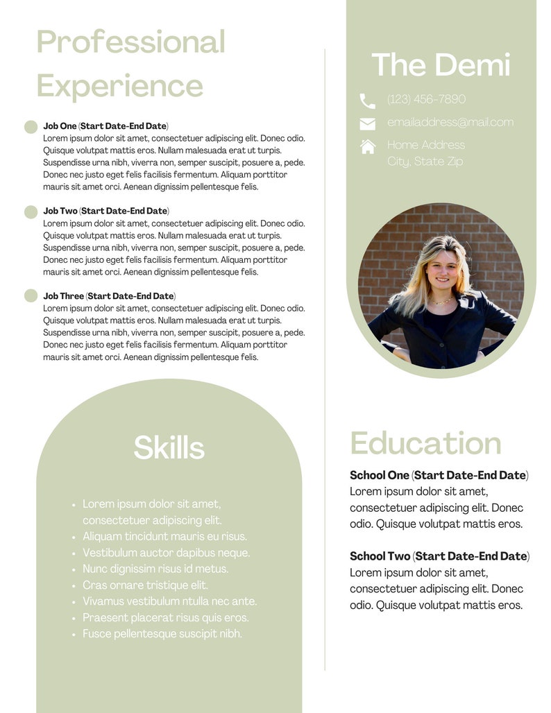 The Demi Mint Green, Canva Resume and Cover Letter Template Suite - Etsy