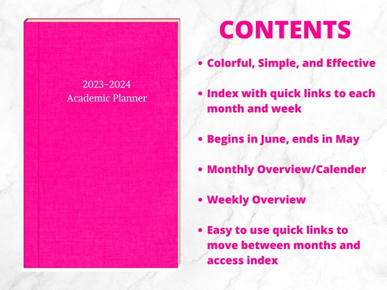 Digital Academic Planner 2023-2024 June-may Colorful Preppy Simple ...