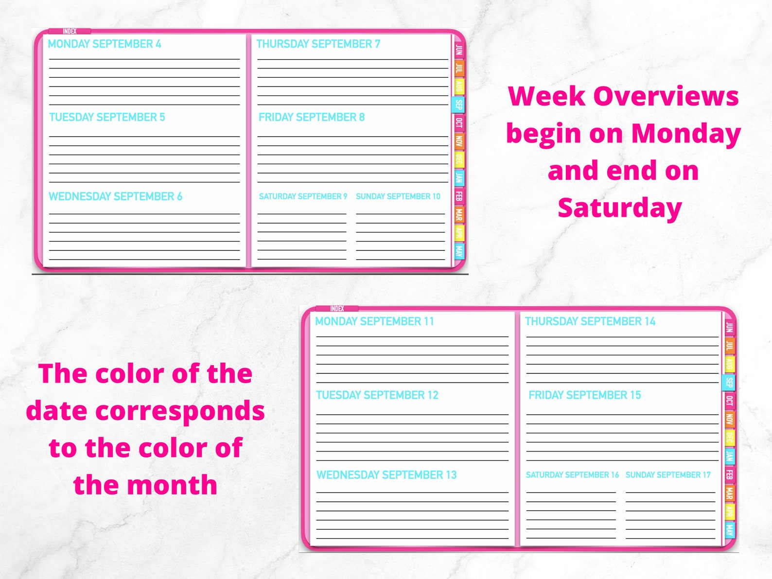 Digital Academic Planner 2023-2024 June-may Colorful Preppy Simple ...