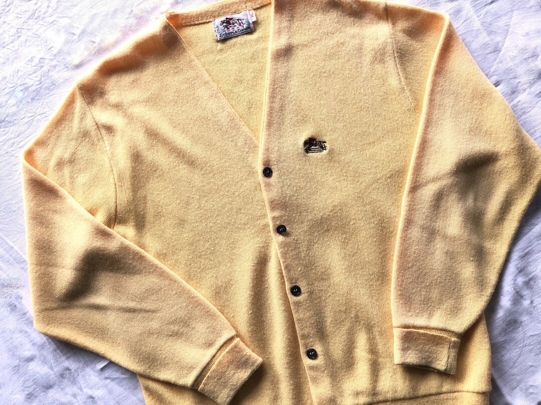 Vintage Corn Yellow Men’s Classic Golf Sweater Cardigan - XL - Etsy