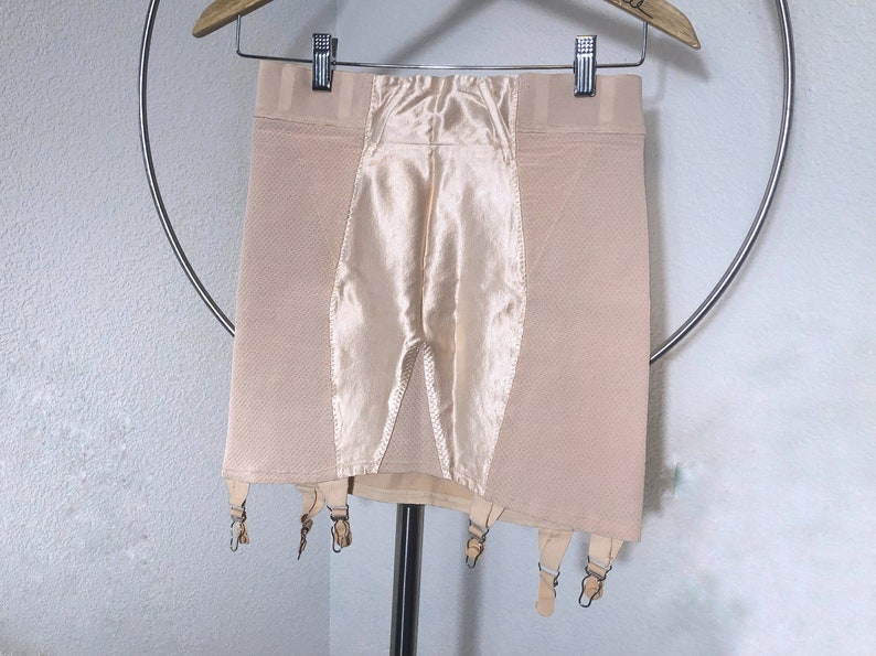 Vintage Shell Pink Bombshell Girdle With Garter Clips - Small - Etsy