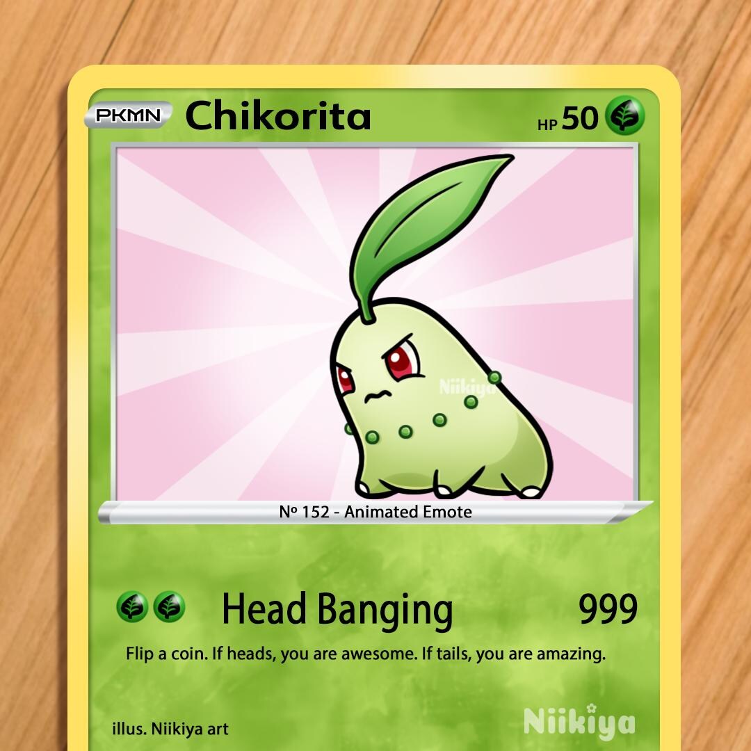 Chikorita Headbang Animated Emote - Twitch & Discord || Twitch Emotes ...