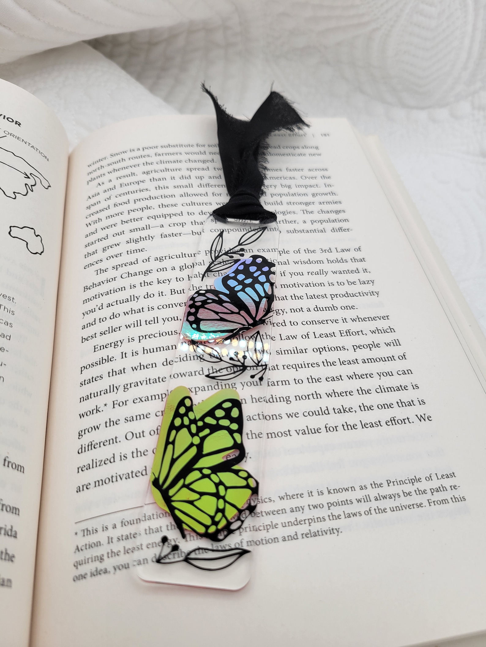 Acrylic Bookmark With Vinyl and Ribbon | Butterfly Bookmark | Bookworm ...