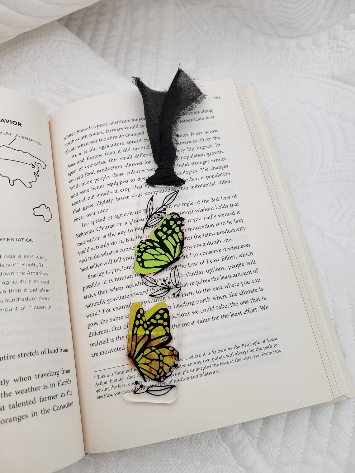 Acrylic Bookmark With Vinyl and Ribbon | Butterfly Bookmark | Bookworm ...