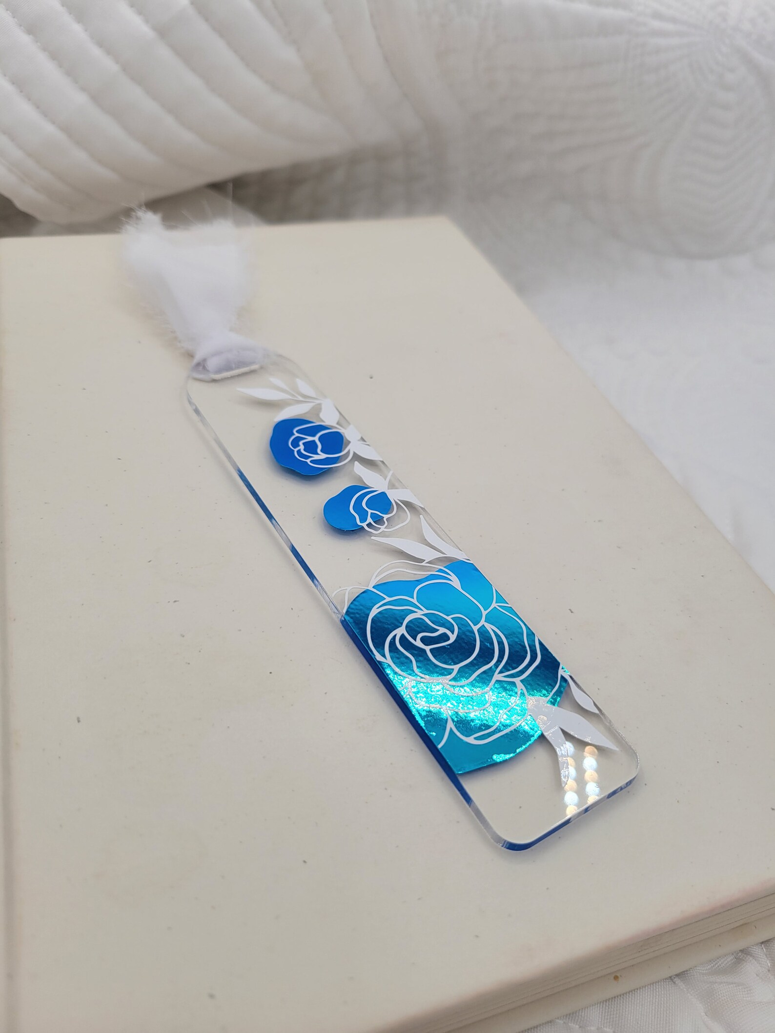 Acrylic Bookmark With Vinyl and Ribbon | Flower Bookmark | Bookworm ...