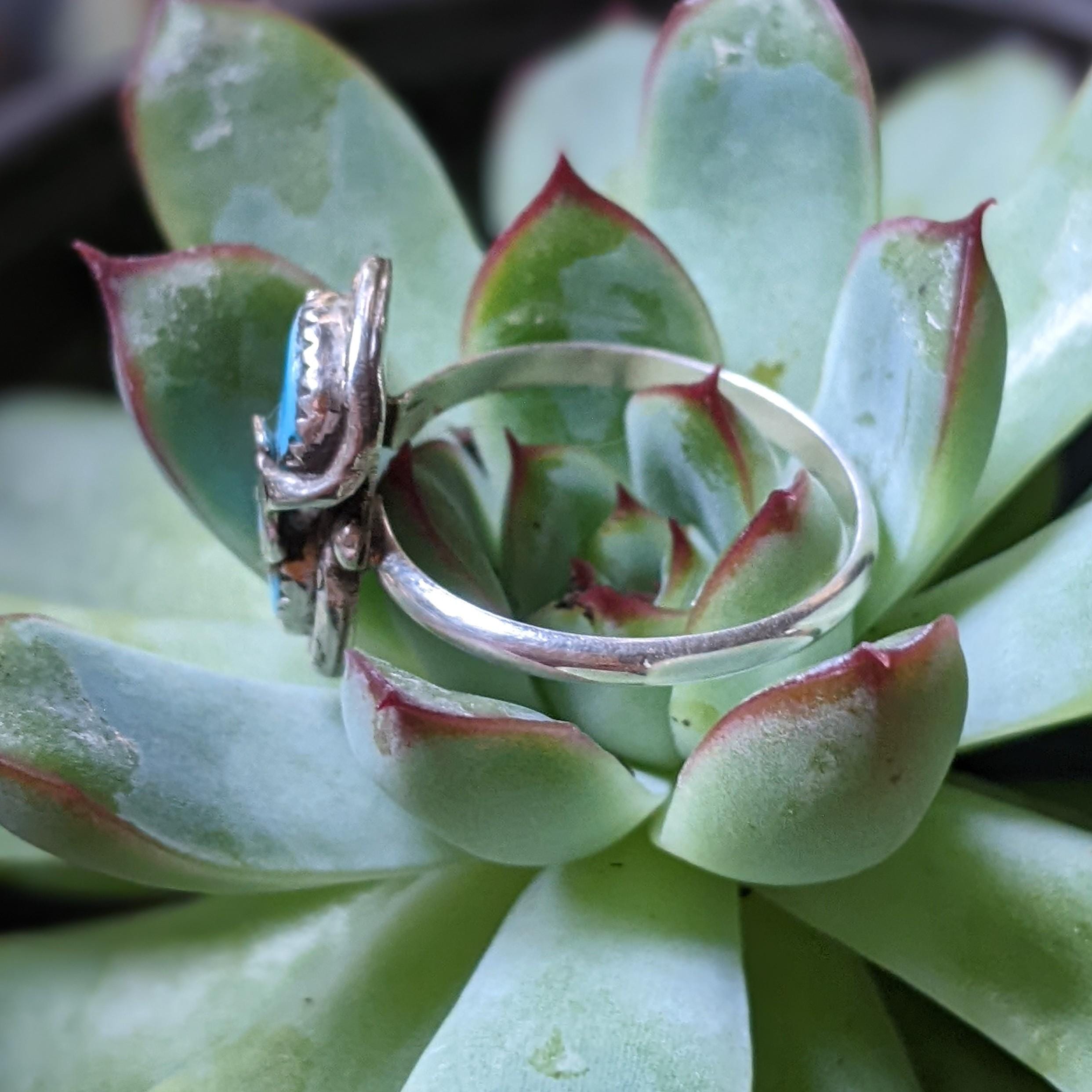 Effie C Turqoise Snake Silver Ring, Artist Signed - Etsy