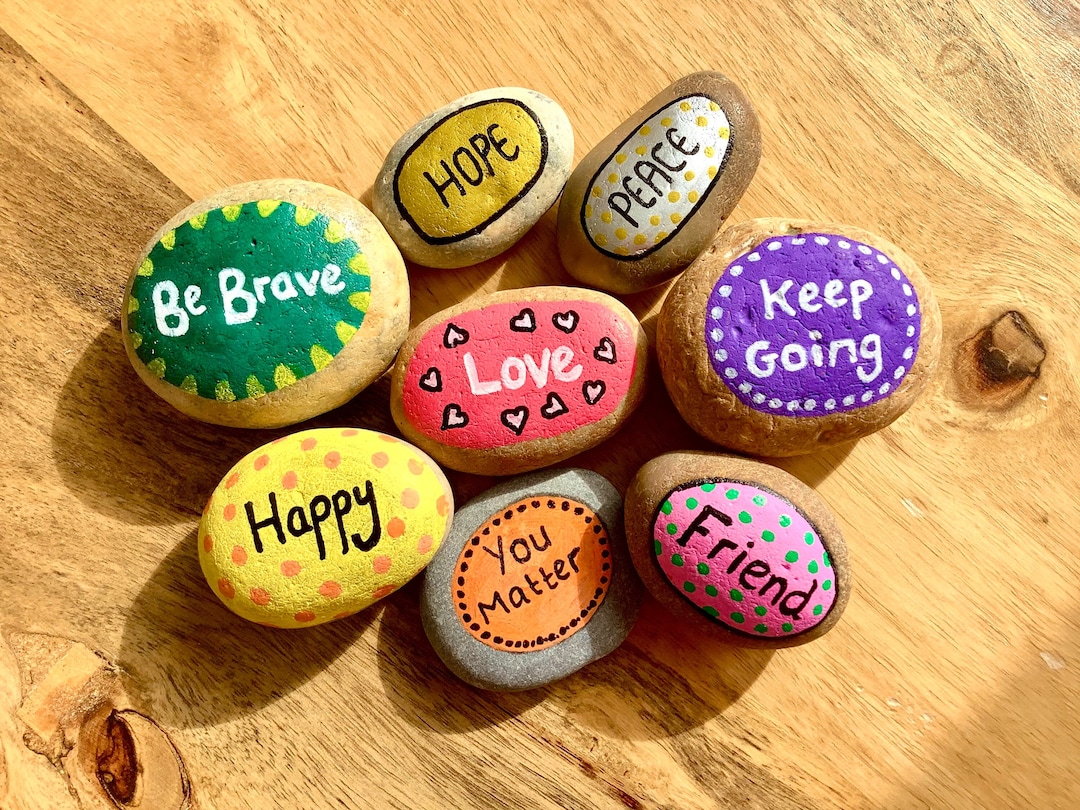Affirmation Stone | Worry Stone | Positivity Pebble | Pocket Sized Gift ...