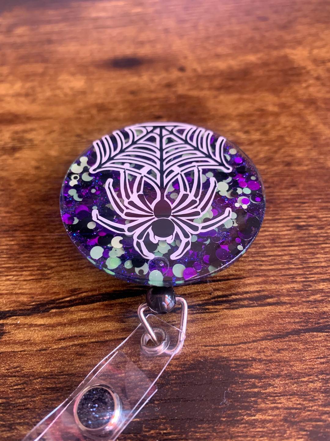 Spooky Spider Web Badge ID Holder Accessory - Etsy