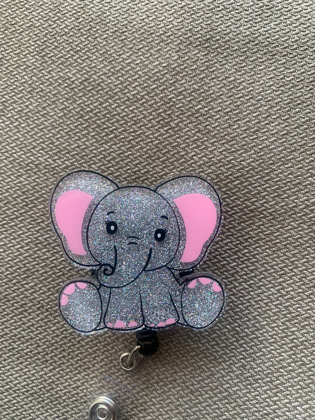 Elephant Badge Reel-badge ID Holder-resin Badge Reel- Glitter Badge ...