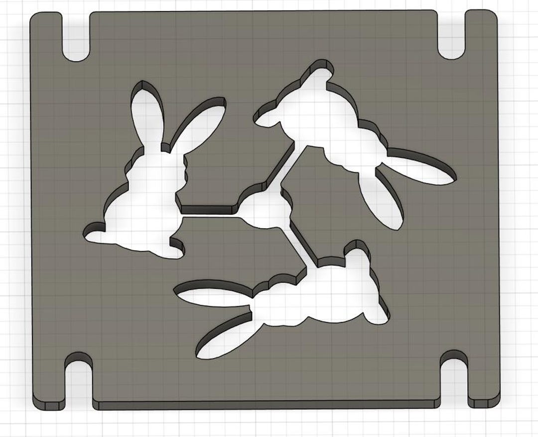 Injection Mold Insert 3 Bunnys .DXF File for Lasercutting ...