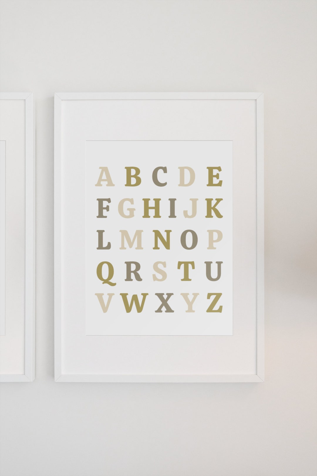 Neutral Letters Art Print, Diy Printable Neutral Baby Nursery Picture ...