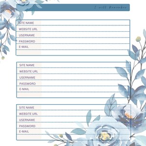 Password Keeper DIY Editable Pink Purple Blue Printable - Etsy