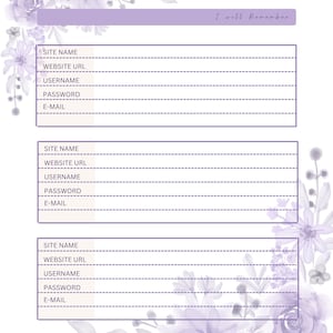 Password Keeper DIY Editable Pink Purple Blue Printable - Etsy