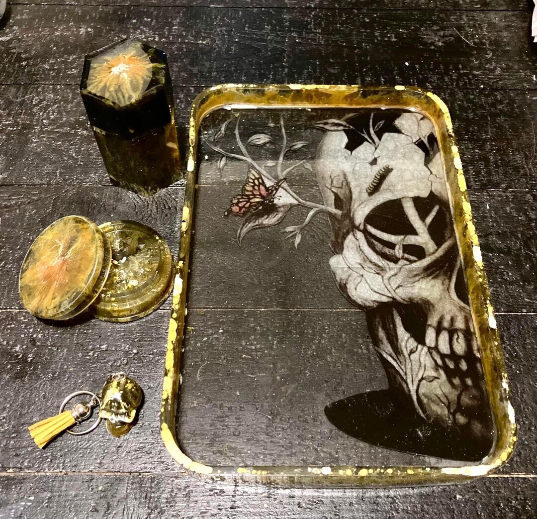 Skull Butterfly Rolling Tray Set - Etsy