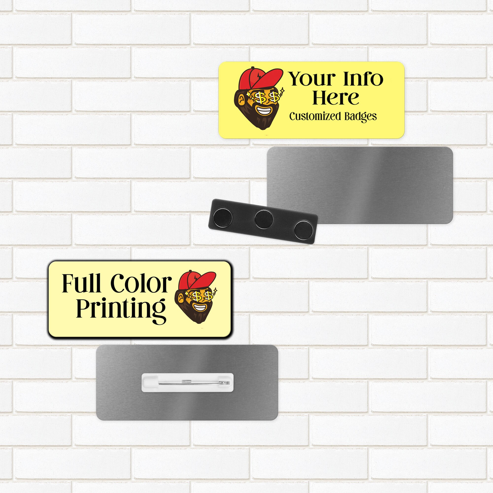 Personalized Full Color Name Tags - Make Your Own Name Badge Printed in ...