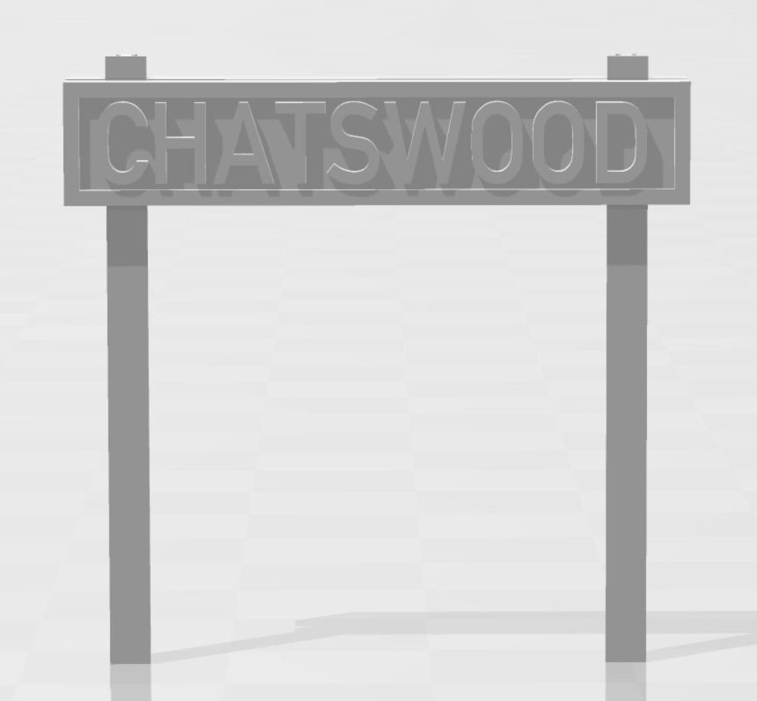 NSWGR Custom Railway Station Sign V2 - Double Sided - HO Scale (1/87 ...