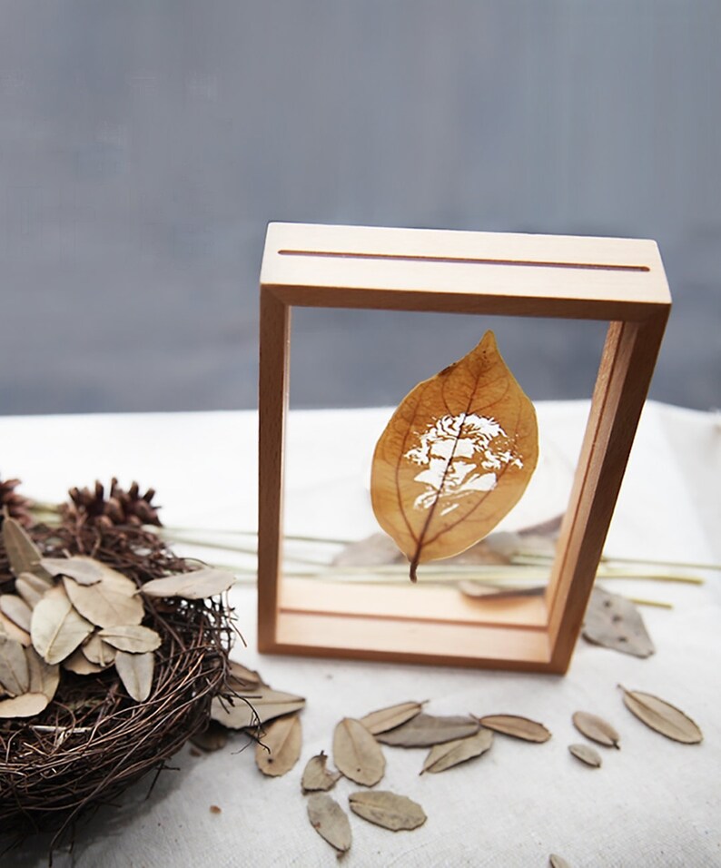 Custom Leaf Engraved Photo, Portrait Leaf Engraved Photo, Personality ...