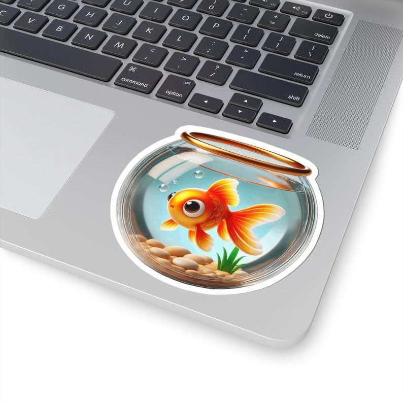 Cute Goldfish Bowl Kiss-cut Stickers, Fun Laptop Decals, Classroom ...