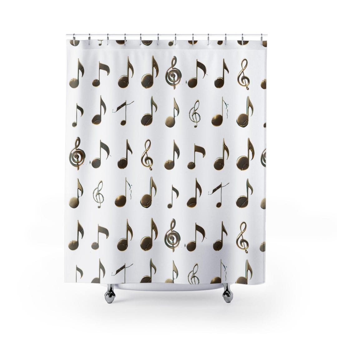 Musical Notes Shower Curtain - Perfect for Music Lovers, Home Decor ...