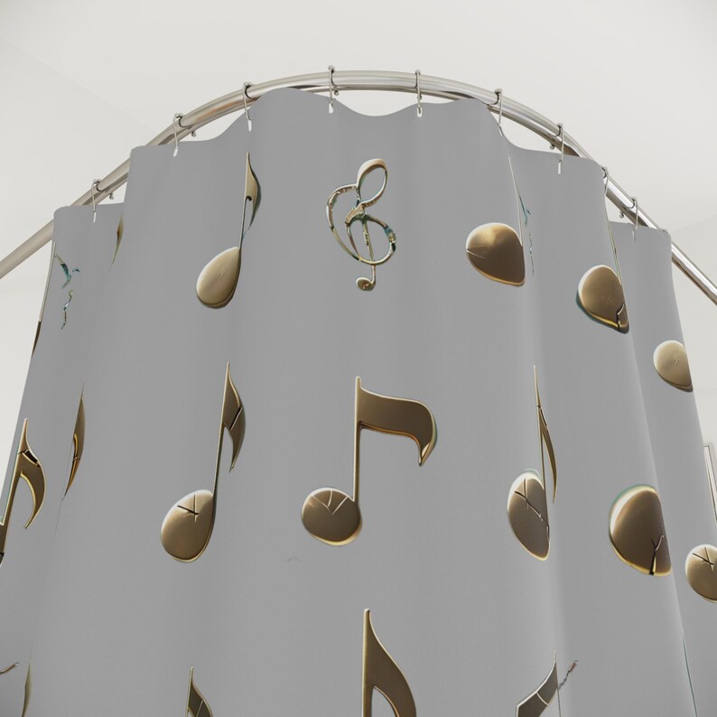 Musical Notes Shower Curtain - Perfect for Music Lovers, Bathroom Decor ...