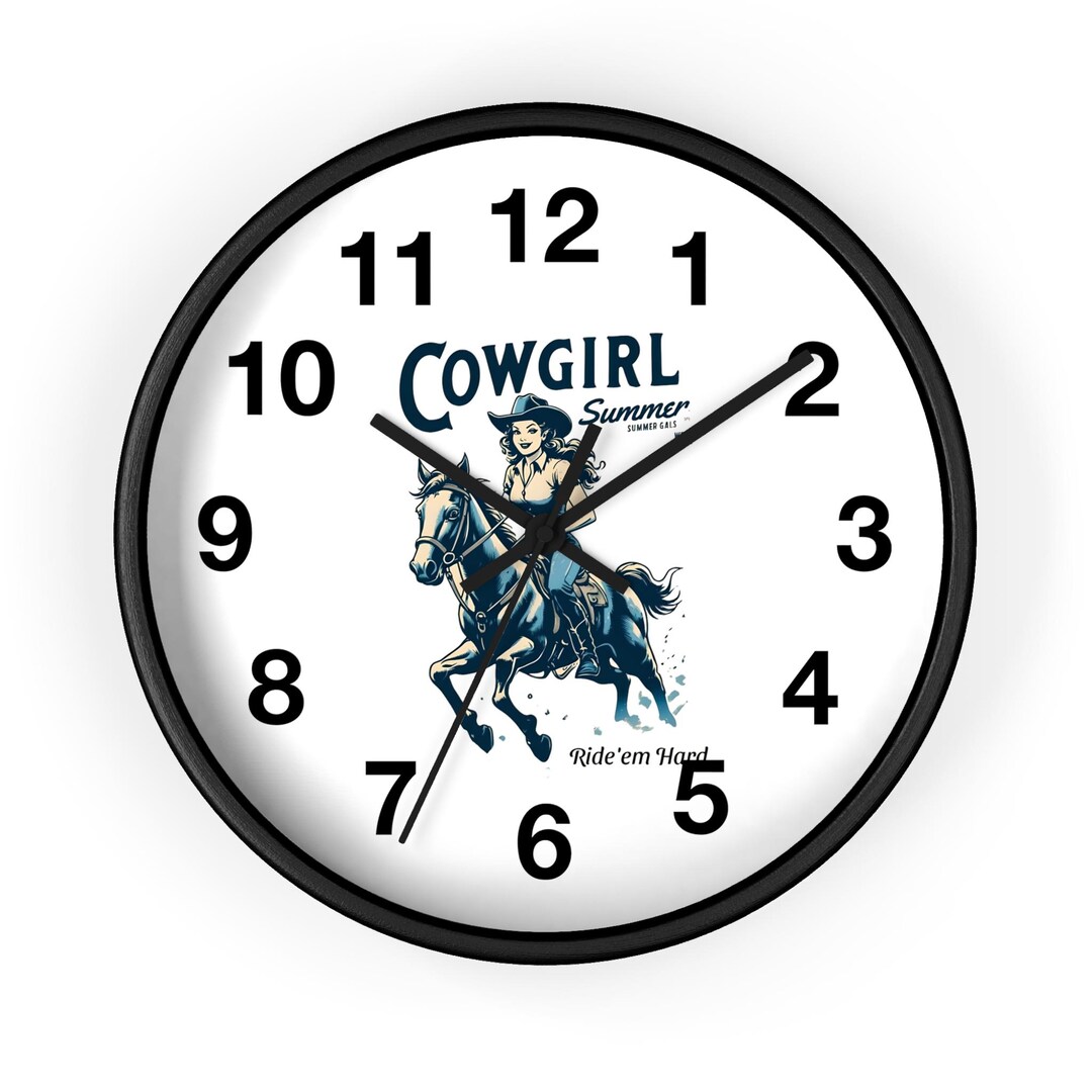 Cowgirl Summer Wall Clock | Western Decor, Rustic Home, Rodeo Theme - Etsy