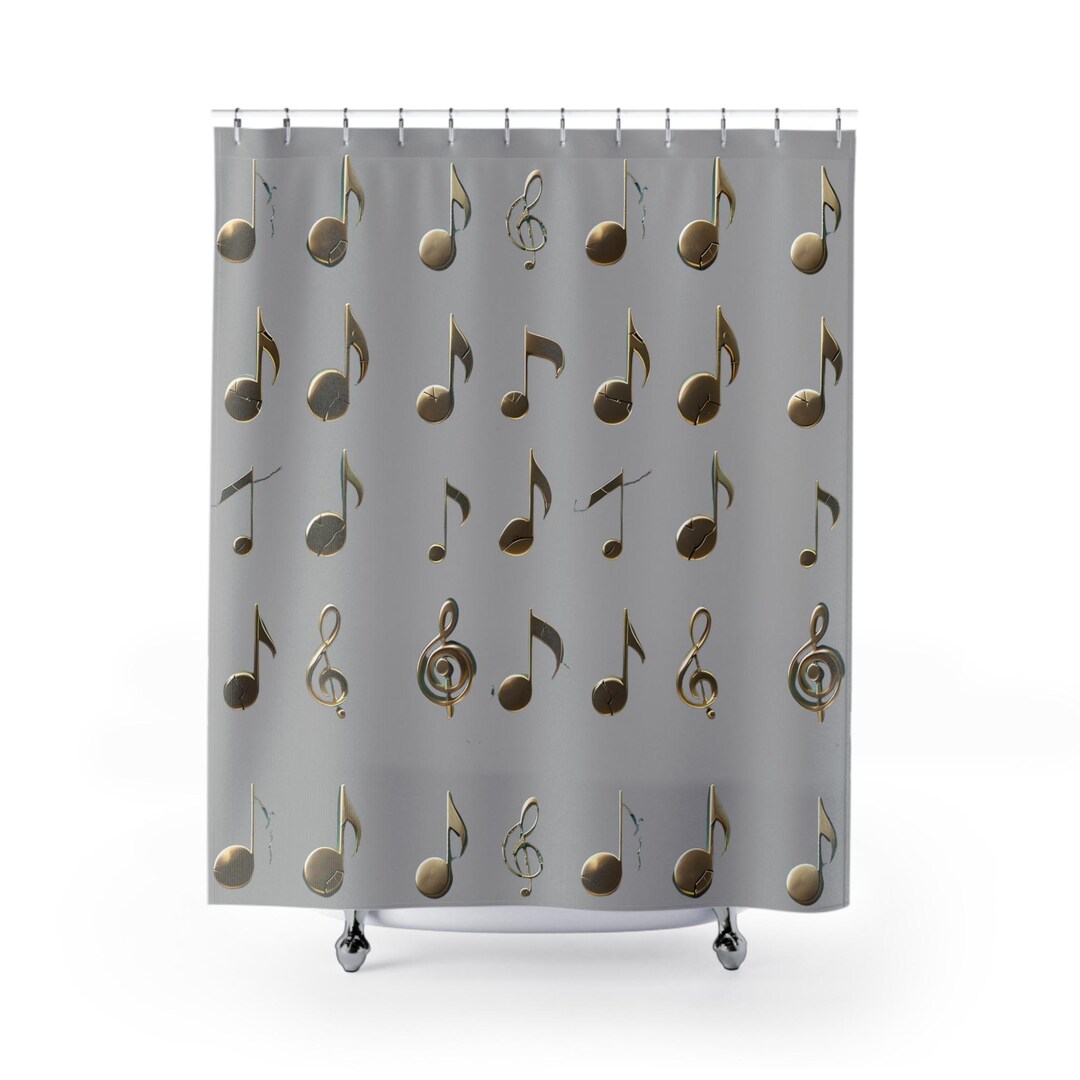 Musical Notes Shower Curtain - Perfect for Music Lovers, Bathroom Decor ...