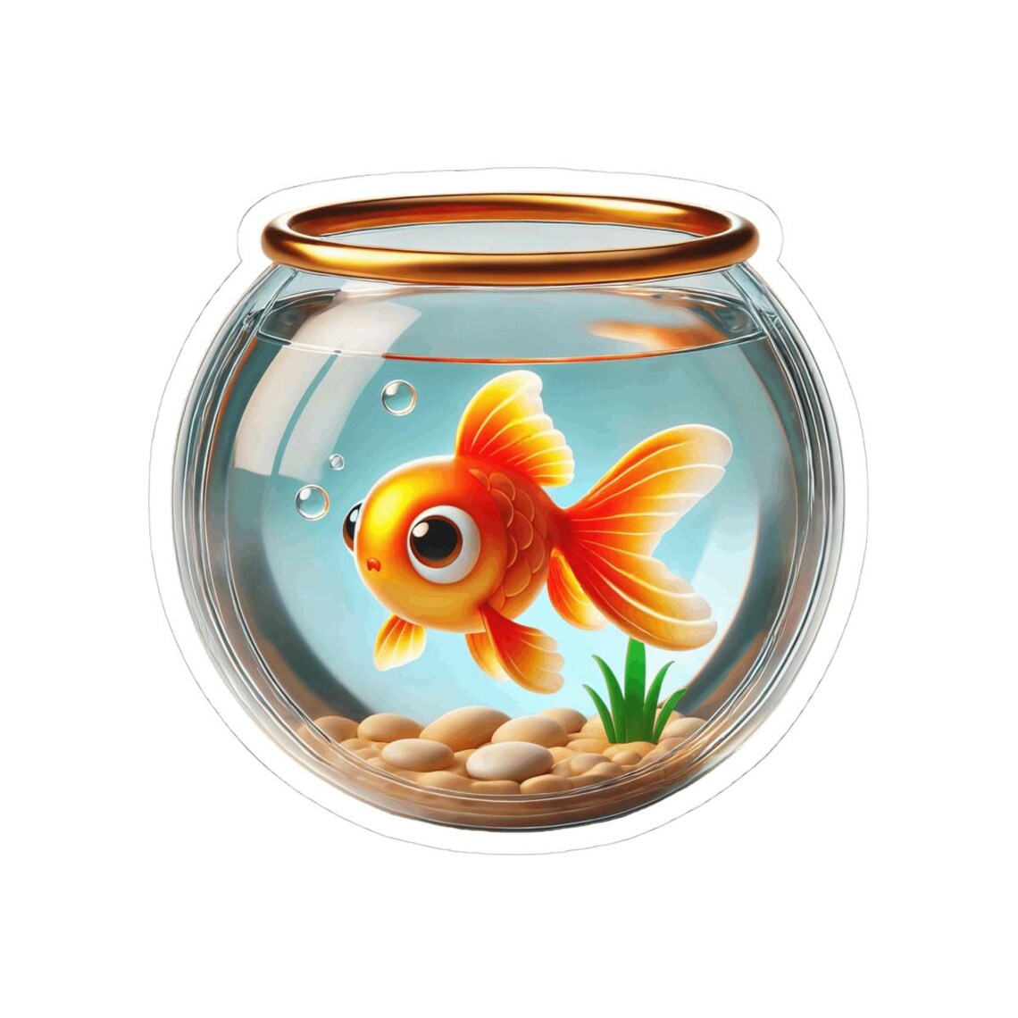 Cute Goldfish Bowl Kiss-cut Stickers, Fun Laptop Decals, Classroom ...