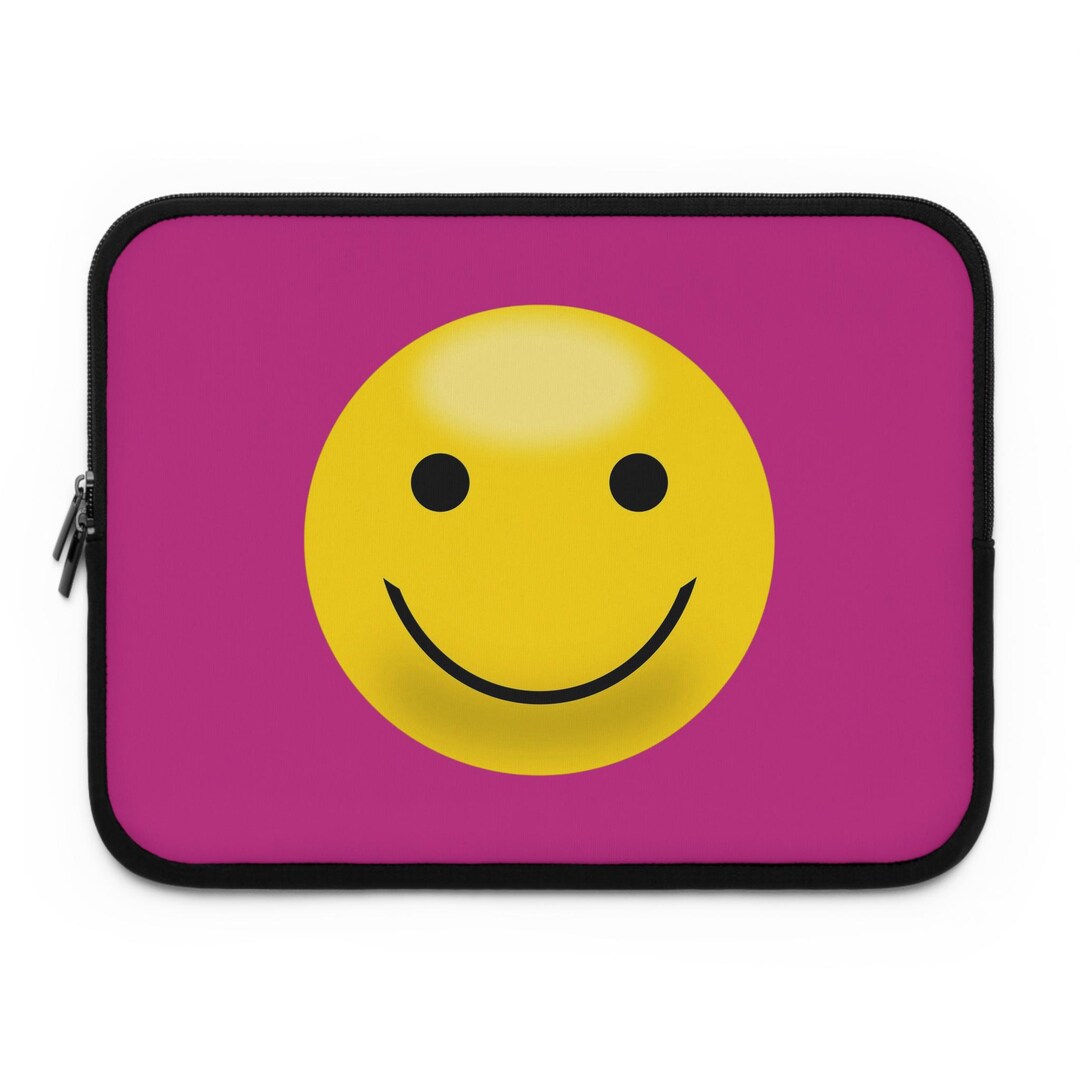 Happy Smiley Laptop Sleeve, Fun Laptop Case, Cute Tech Accessory, Gift ...