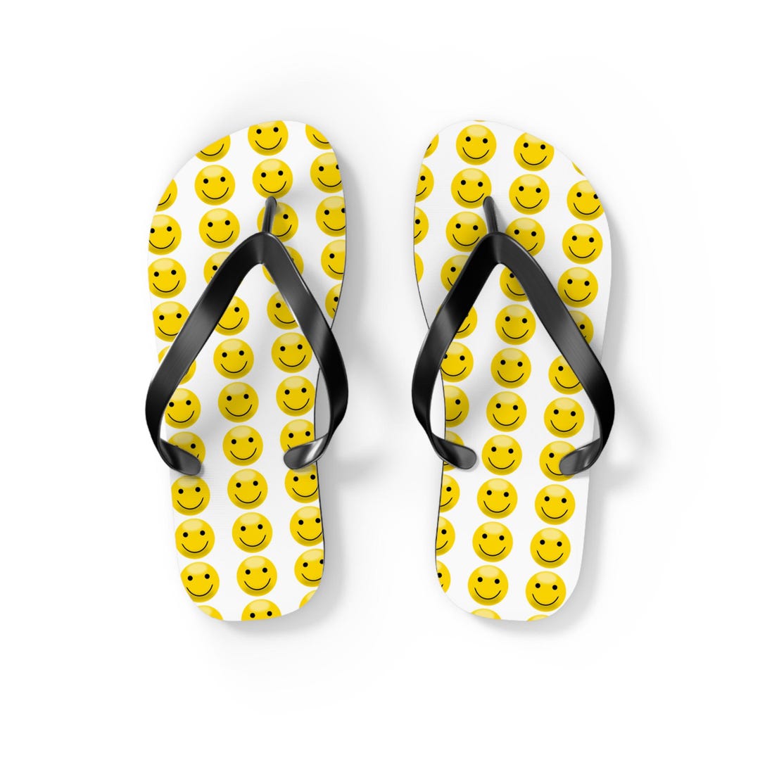 Smiley Face Flip Flops | Summer Footwear, Beach Sandals, Vacation ...