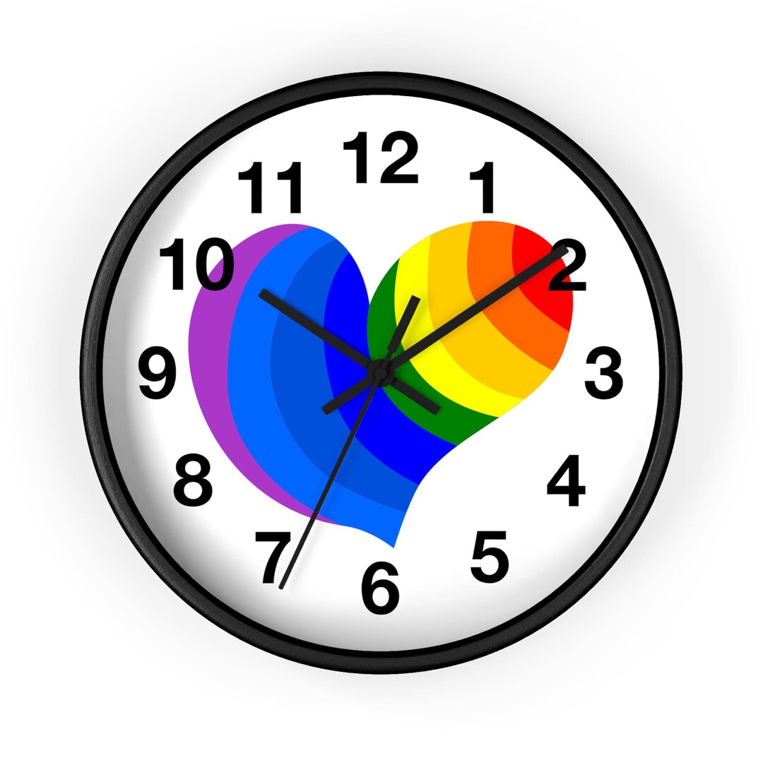 Rainbow Heart Wall Clock, Colorful Decorative Clock, Pride Home Décor ...