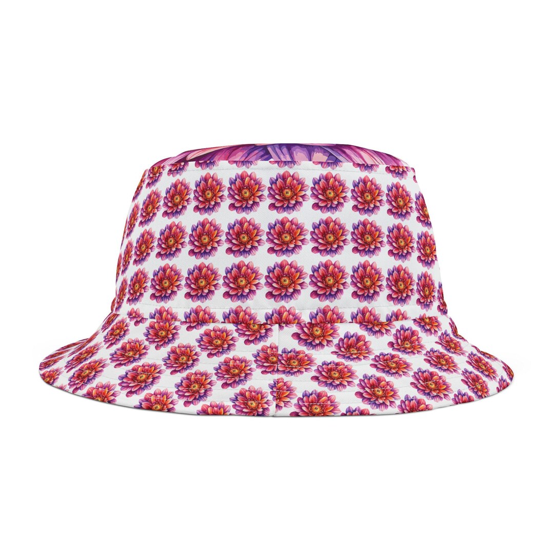 Vibrant Floral Bucket Hat, Trendy Sun Hat, Summer Accessory, Festival ...