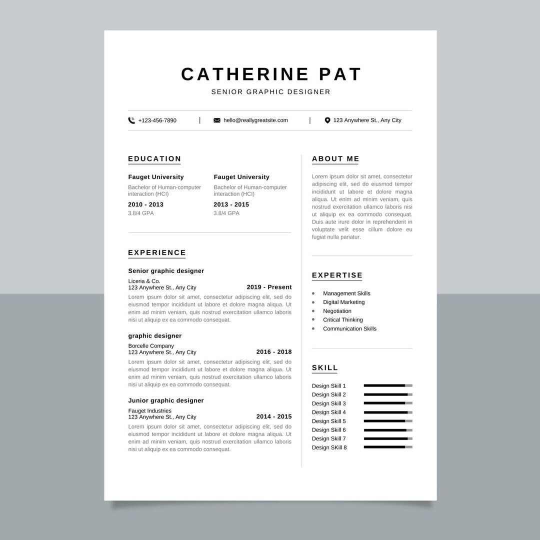 Digital Resume Template | Graphic Designer | Creative Professional ...