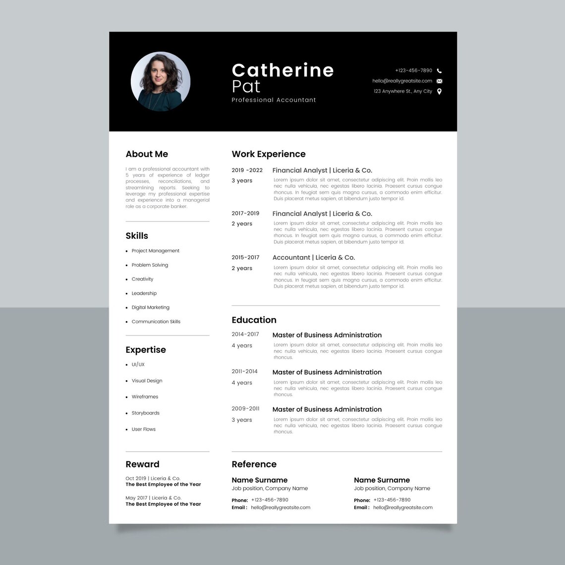 Digital Resume Template | Accountant Resume Template | Editable Design ...